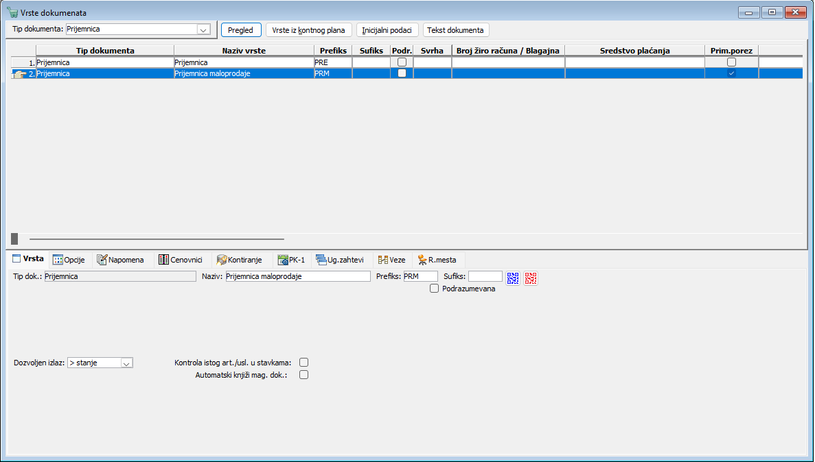 Calculus ESIR | Podešavanje kase